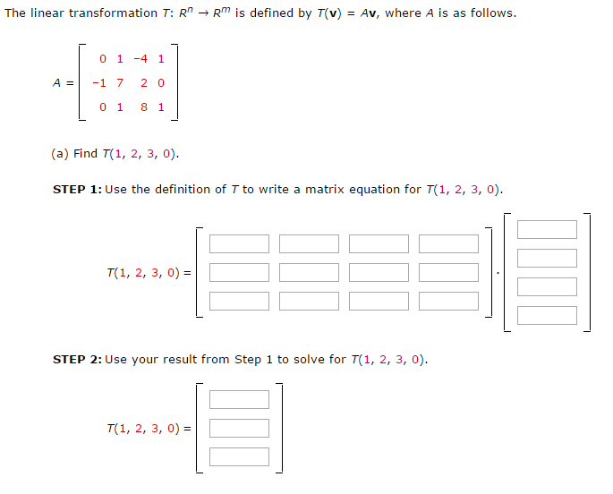 Solved The linear transformation T: R^n right arrow R^m is | Chegg.com