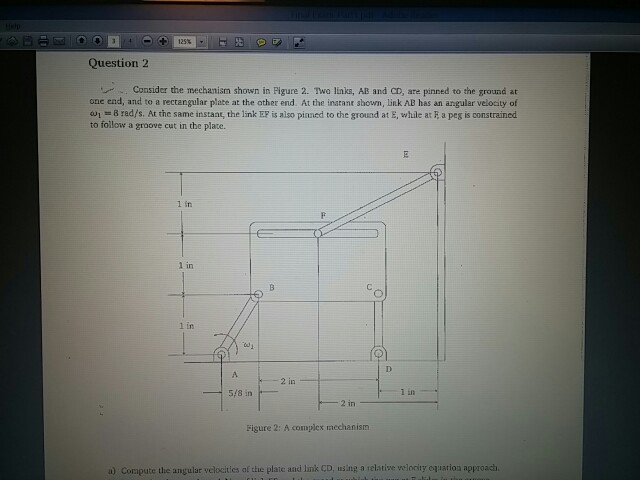 Solved Find the angular velocities of the plate and link CD, | Chegg.com