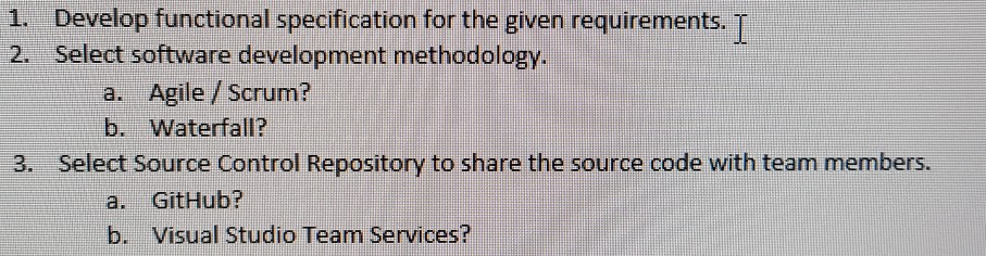Solved 1. Develop functional specification for the given | Chegg.com