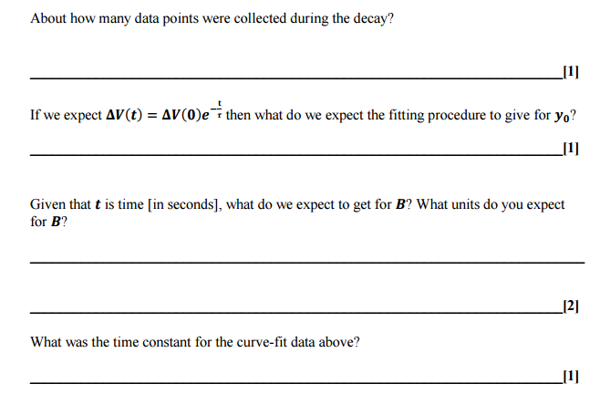 Solved CURVE FIT One weakness of using just two points in | Chegg.com