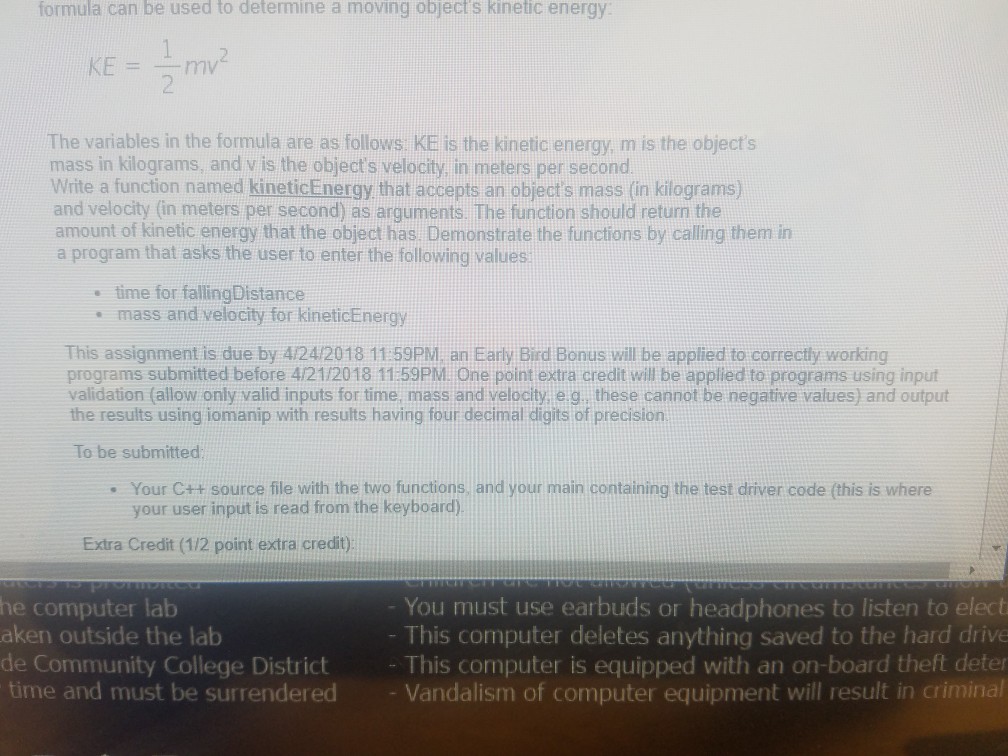 Solved Physics Functions Falling Distance When an object is | Chegg.com