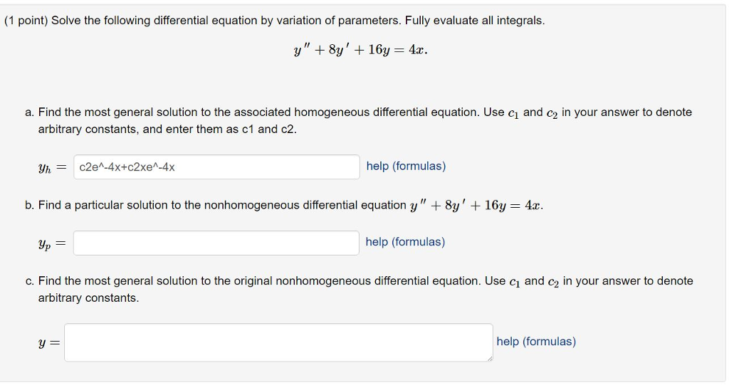 Solved Solve the following differential equation by | Chegg.com