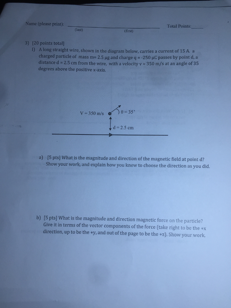 Solved Name (please print) Total Points last) (first) 3) [20 | Chegg.com