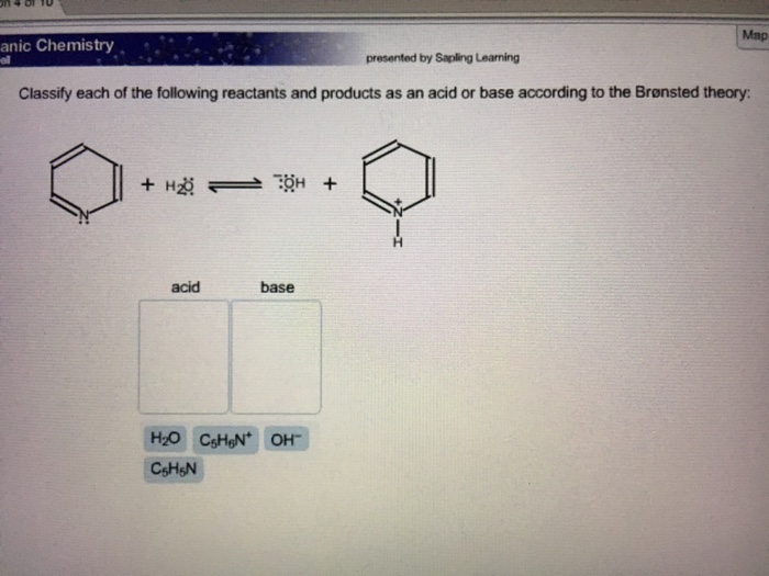 Solved Classify each of the following reactants and products | Chegg.com