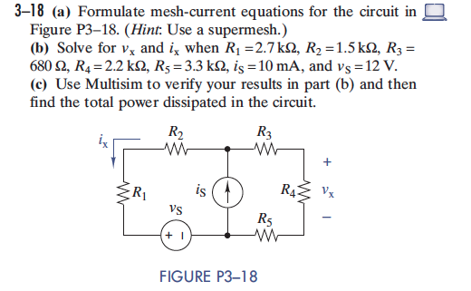 Solved Formulate mesh-current equations for the circuit in. | Chegg.com
