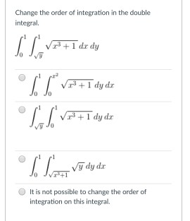 Solved Change the order of integration in the double | Chegg.com