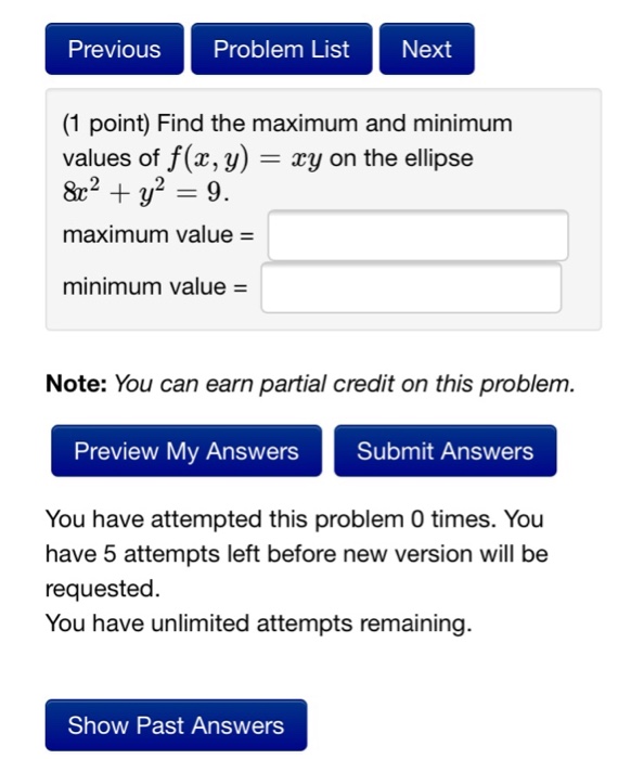 Solved Find the maximum and minimum values of f(x, y) = xy | Chegg.com