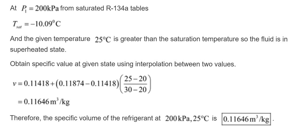 Solved At P_1 = 200kPa from saturated R-134a tables T_sat = | Chegg.com