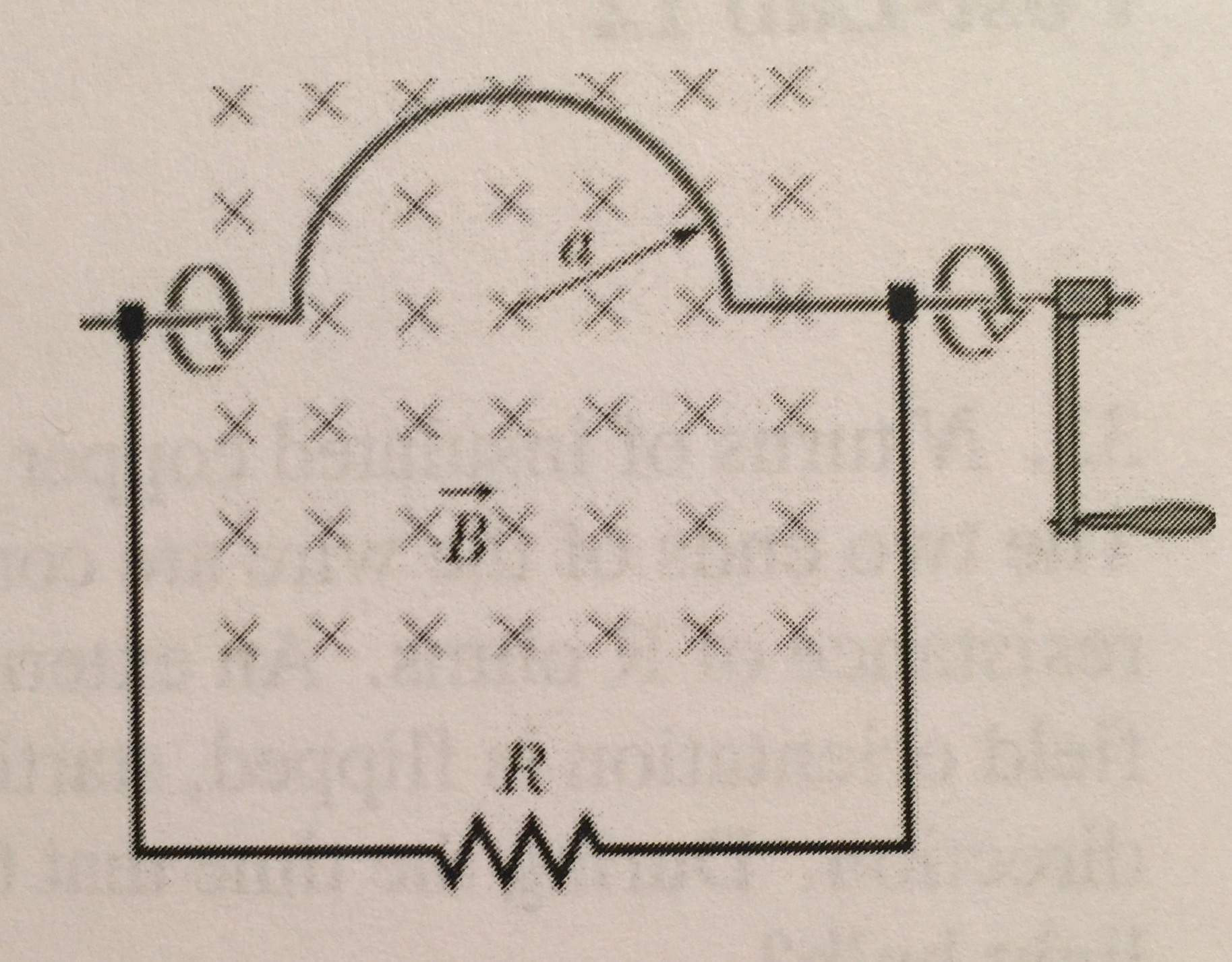 Solved A stiff wire is bent into a semi-circular loop of | Chegg.com