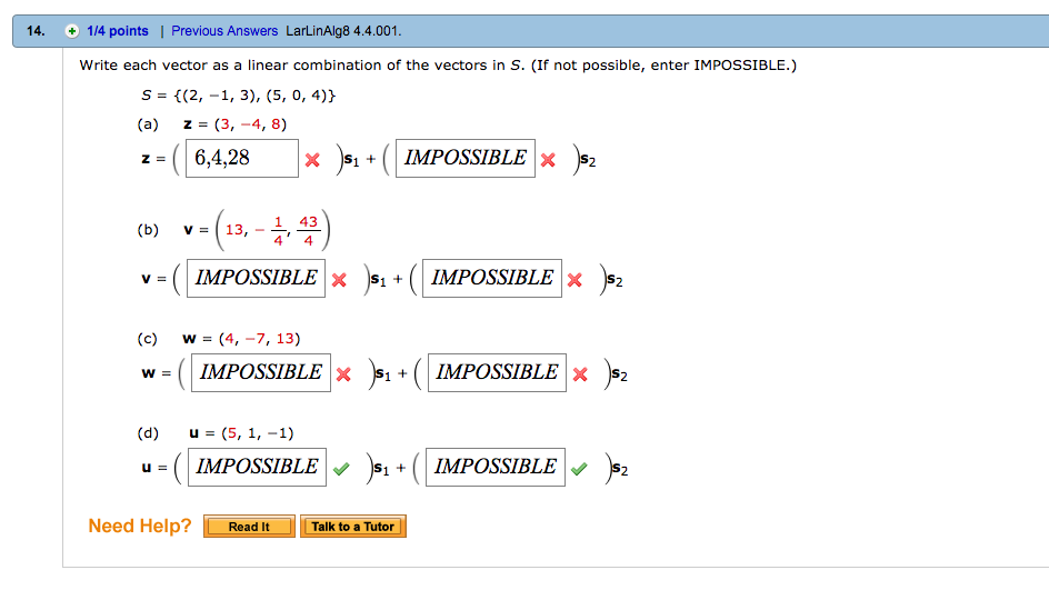 Solved Write each vector as a linear combination of the | Chegg.com