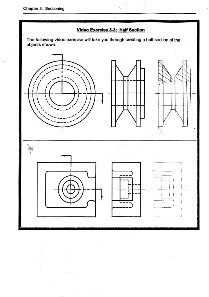 Solved P3.60 Sketch the sectional view as indicated. The | Chegg.com