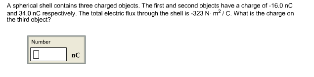 Solved A spherical shell contains three charged objects. The | Chegg.com