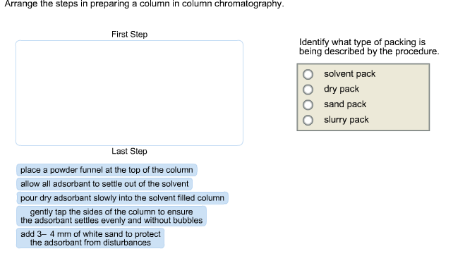 Solved Arrange The Steps In Preparing A Column In Column Chegg Solved Arrange The Steps In Preparing A Column In Column Chegg