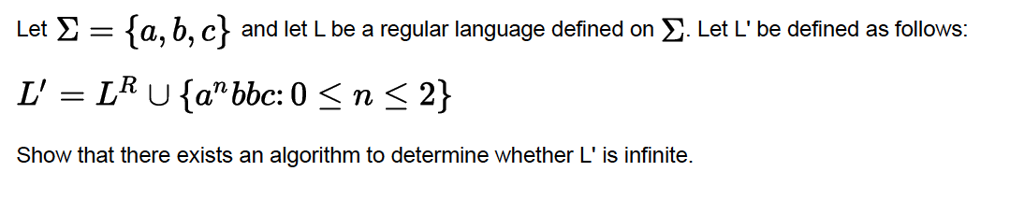 Solved Let ta, b, c and let L be a regular language defined | Chegg.com