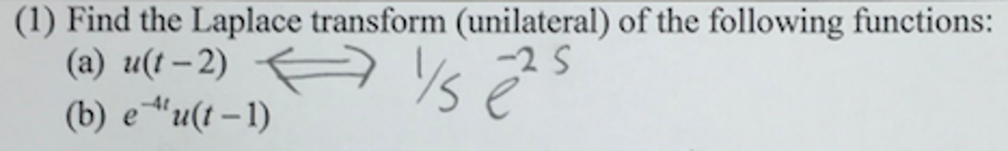 Solved Find the Laplace transform (unilateral) of the | Chegg.com