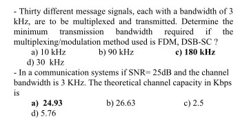 Solved Thirty different message signals, each with a | Chegg.com