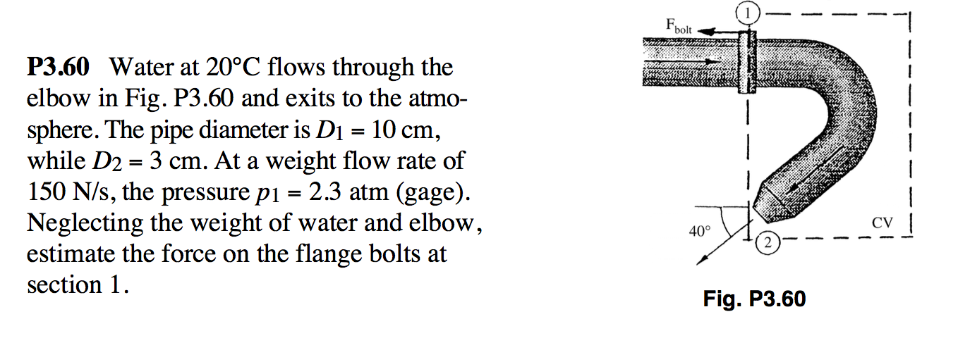 Solved Water at 20 degree C flows through the elbow in Fig. | Chegg.com