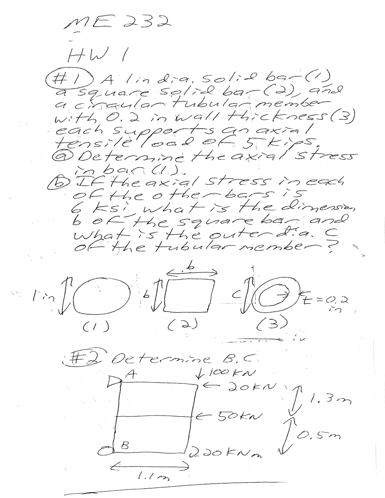Solved A india solid bar (1) a square solid bar (2), and a | Chegg.com