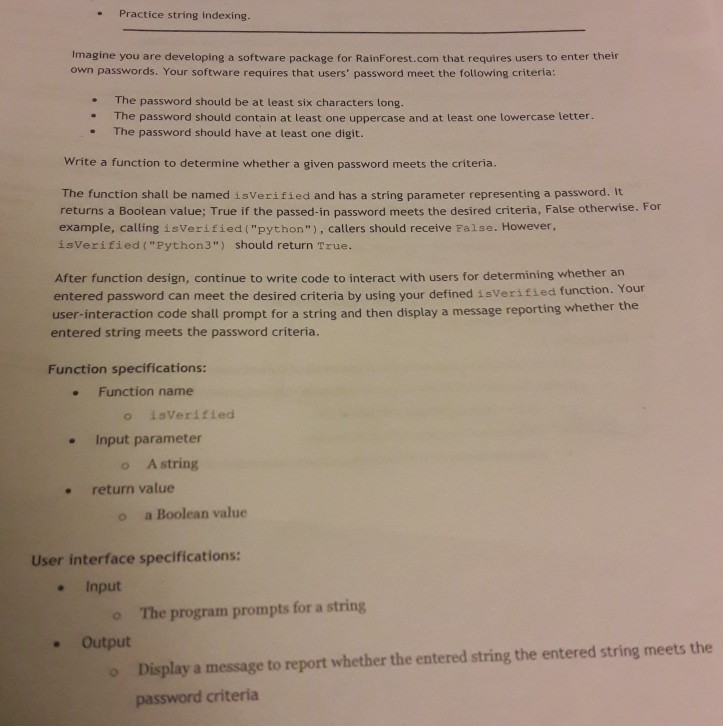 Solved Practice string indexing. Imagine you are developing | Chegg.com