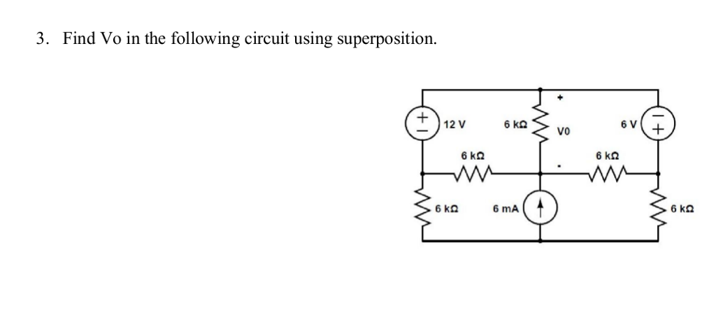Solved 3. Find Vo in the following circuit using | Chegg.com