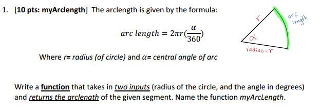 Solved The arclength is given by the formula: arc length = | Chegg.com