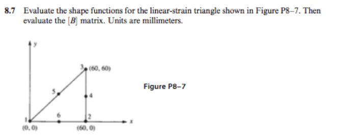 Solved 8.7 Evaluate the shape functions for the | Chegg.com