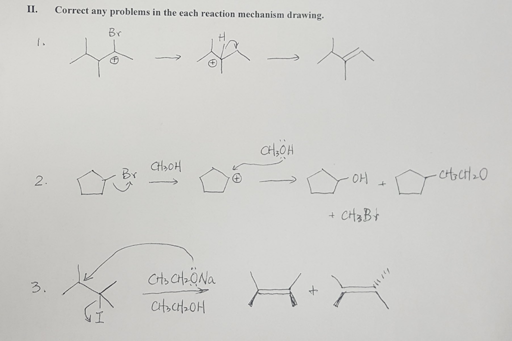 Correct any problems in the each reaction mechanism | Chegg.com