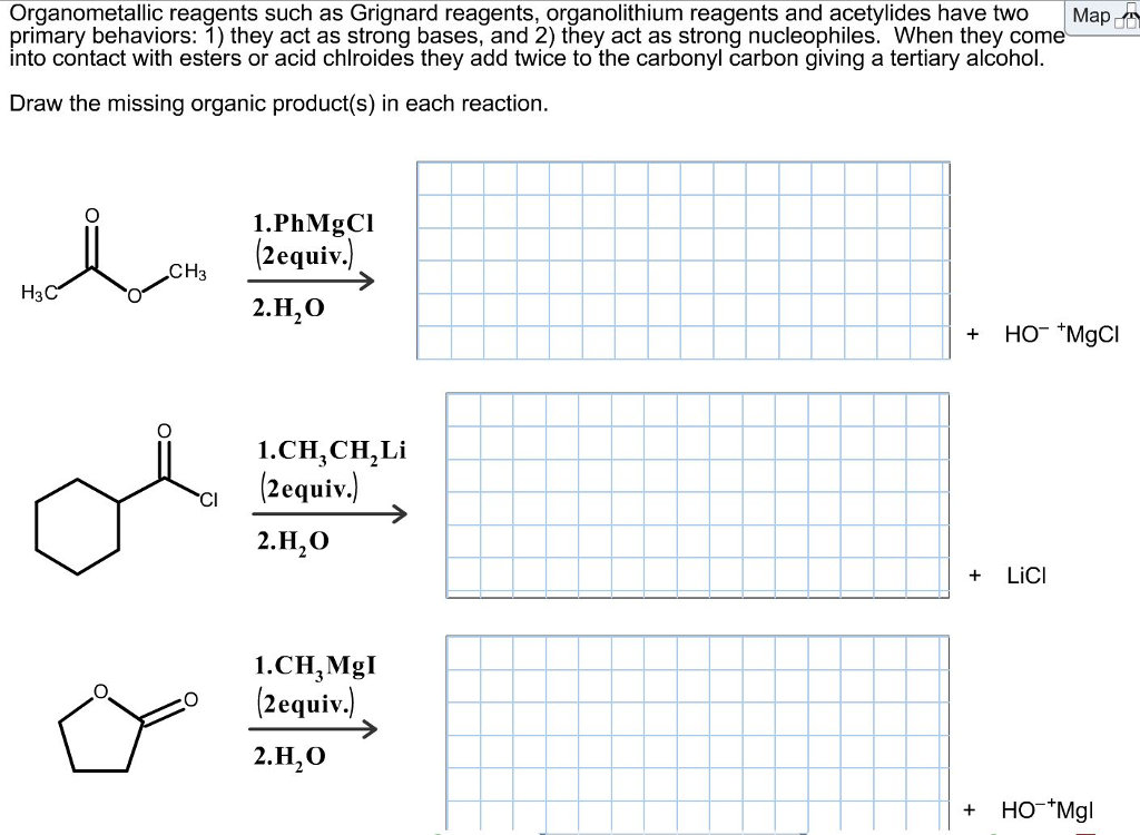 Solved Organometallic reagents such as Grignard reagents, | Chegg.com