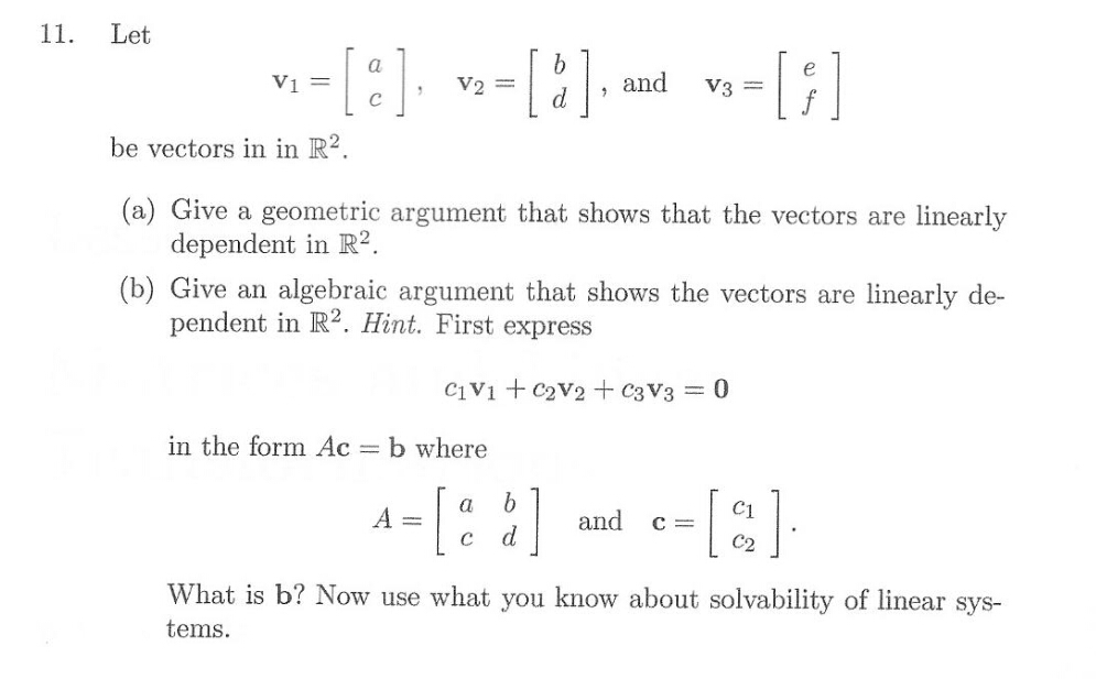 Solved Give an algebraic argument that shows the vectors are | Chegg.com