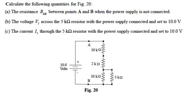 Solved Calculate the following quantities for Fig. 20: The | Chegg.com