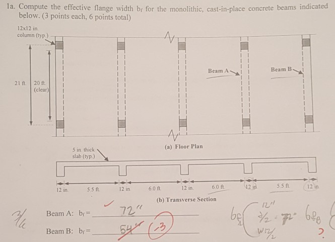 Solved la. Compute the effective lange width br for the | Chegg.com