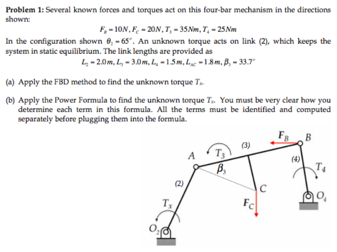 Problem 1: Several known forces and torques act on | Chegg.com