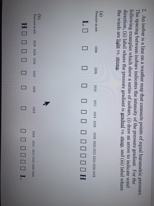 Solved An isobar is a line on a weather map that connects | Chegg.com