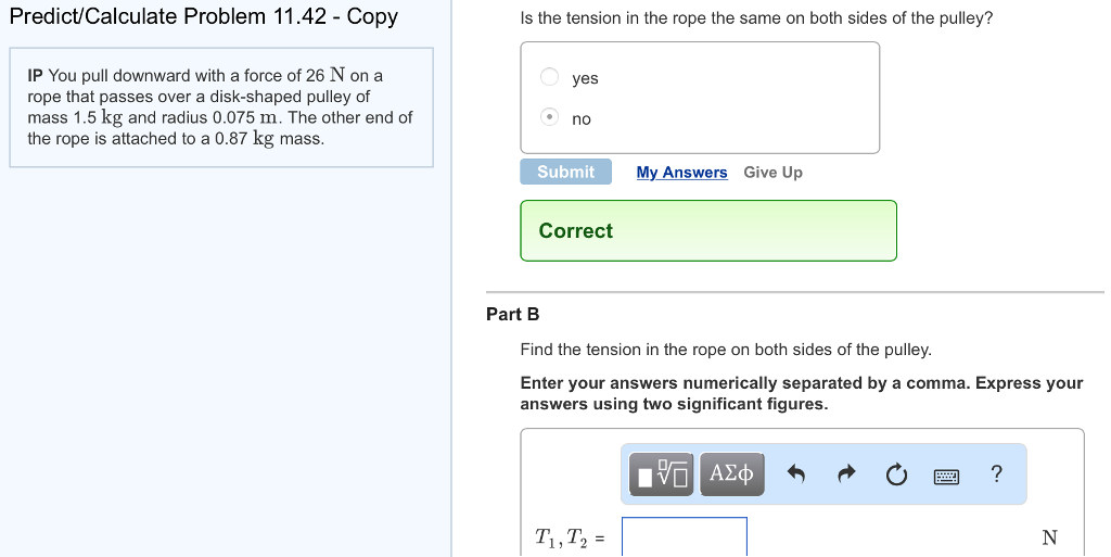Solved Predict/Calculate Problem 11.42 - Copy Is the tension | Chegg.com
