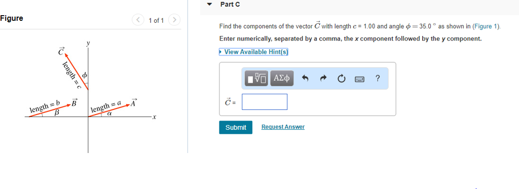 Solved Part C Figure く 1of1 Find the components of the | Chegg.com