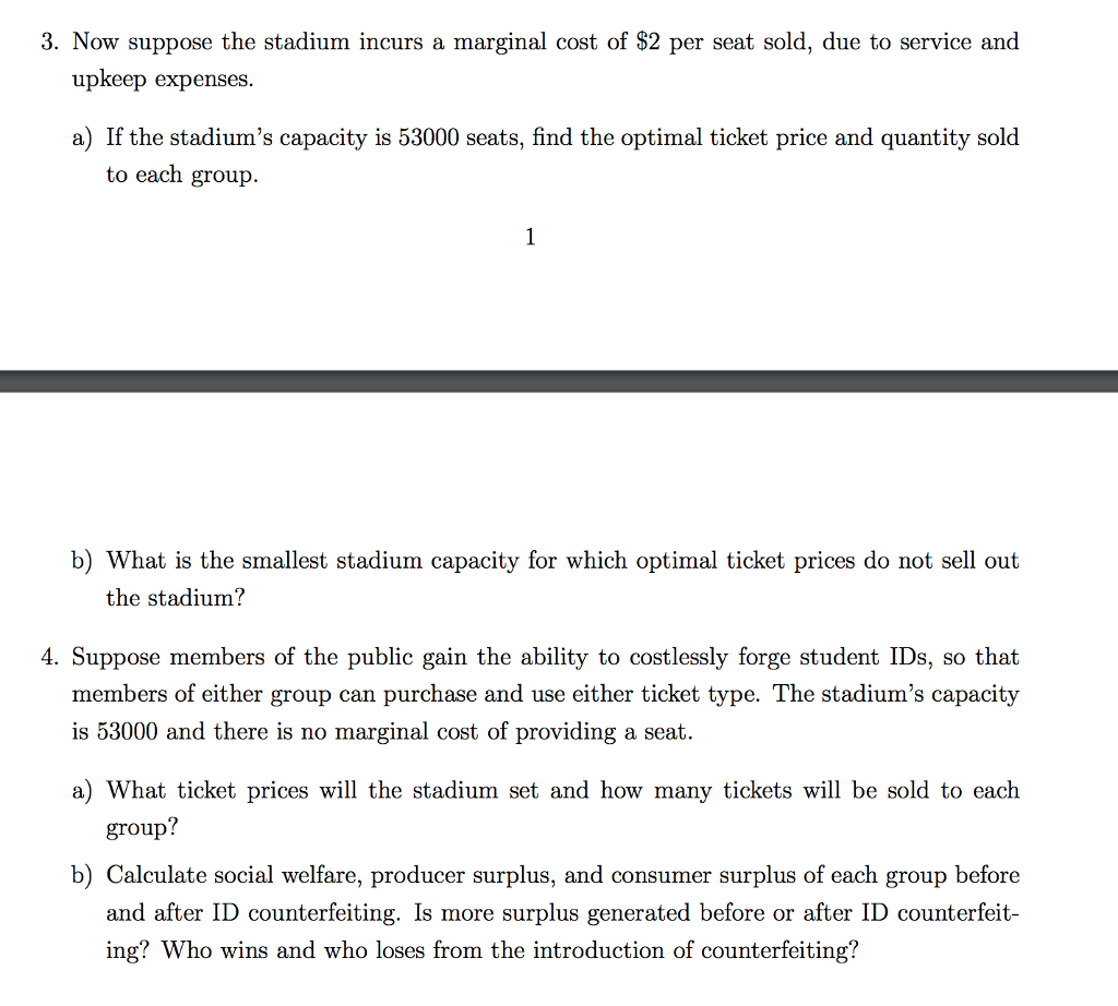 Solved Problem 1 A university sports stadium sells tickets | Chegg.com