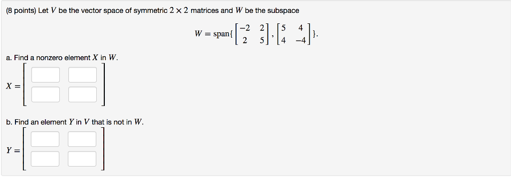 Vector Space Of Symmetric Matrices
