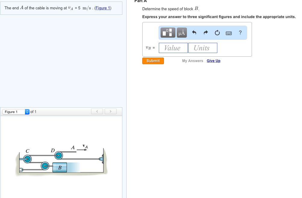 Solved The end A of the cable is moving at vA = 5 m/s . | Chegg.com
