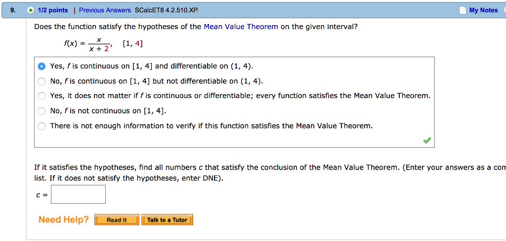 Solved 9. + 1/2 points ! Previous Answers SCalcET8 4.2.51 | Chegg.com