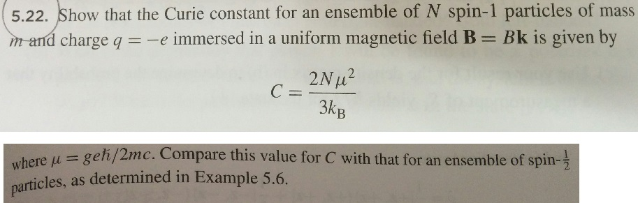 Solved Show that the Curie constant for an ensemble of N | Chegg.com