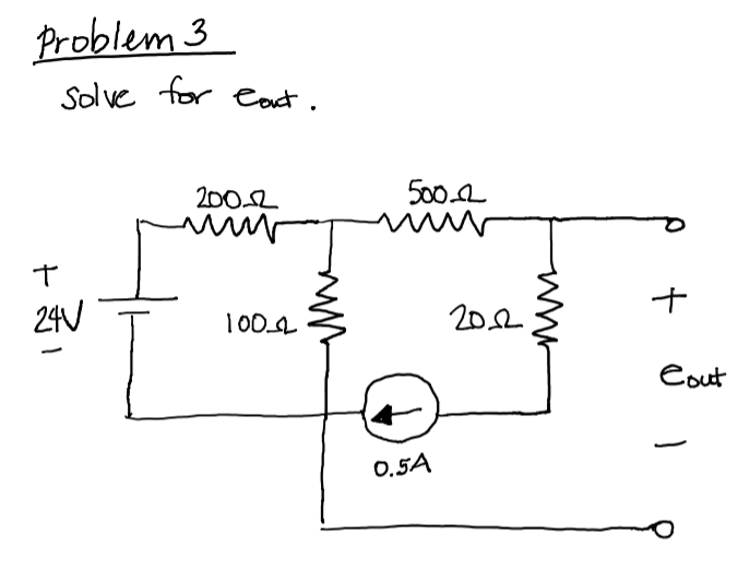 Solved problem 3 Solve for ced Coic- 2oOL 24J 2NT_ 100요 Eout | Chegg.com