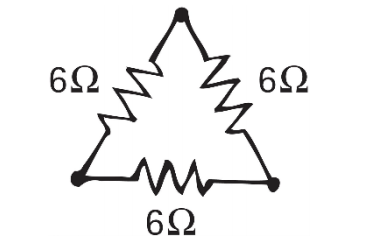 Solved Three 6-? resistors are arranged in a triangle as | Chegg.com