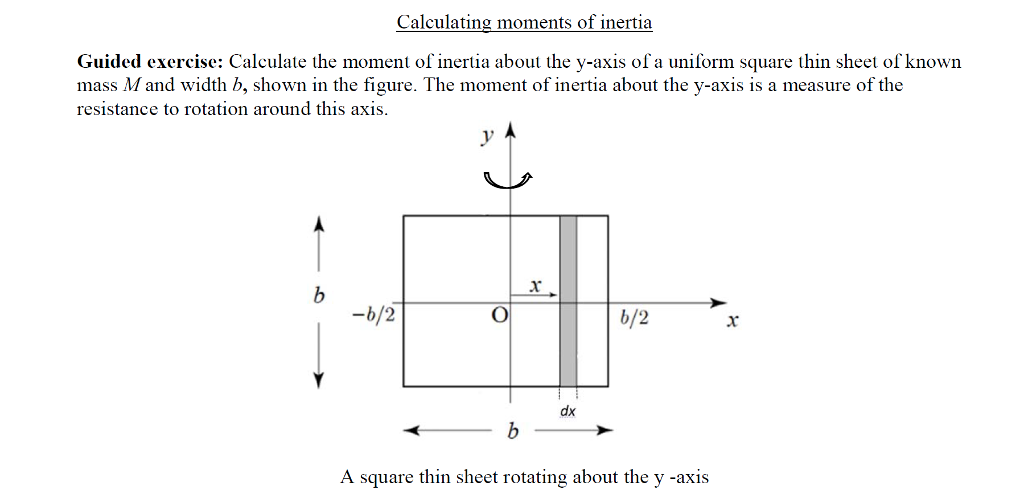 Solved Calculating moments of inertia Guided exercise: | Chegg.com