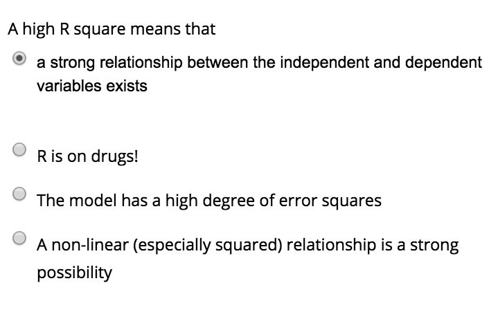 Solved A high R square means that a strong relationship | Chegg.com