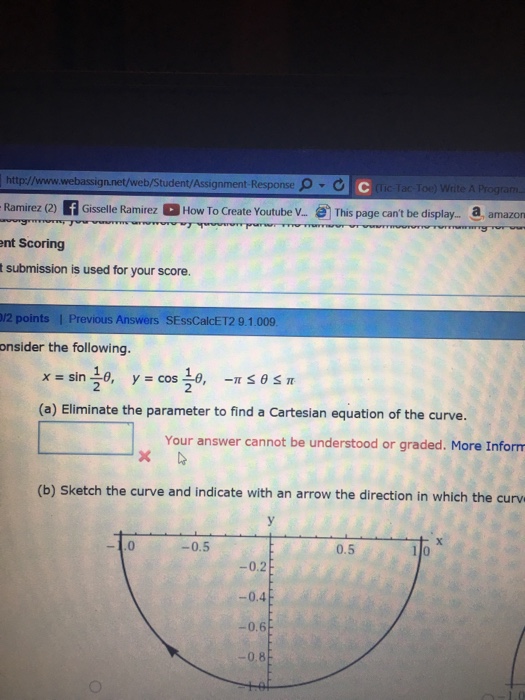 Solved Eliminate the parameter to find the Cartesian | Chegg.com