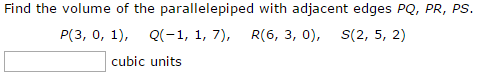 Solved Find the volume of the parallelepiped with adjacent | Chegg.com