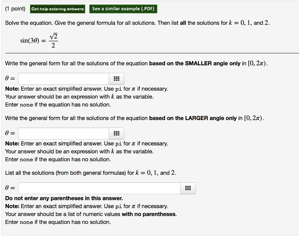 Solved (1 point) Get help entering answers See a similar | Chegg.com