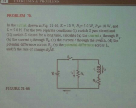 Solved In the circuit shown Fig 31-66, E = 10 V, R_I = 5.0 | Chegg.com