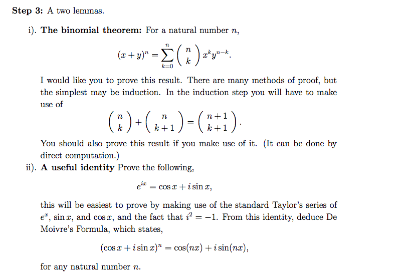 Solved The binomial theorem: For a natural number n, (x + | Chegg.com