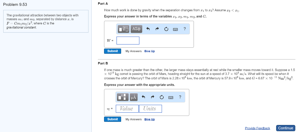Solved Problem 9.53 Part A How much work is done by gravity | Chegg.com